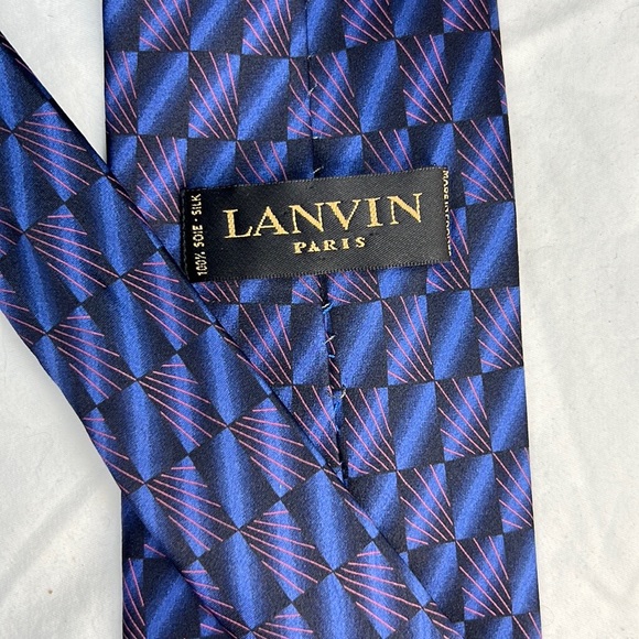 Lanvin | Accessories | Lanvin Paris Purple And Blue Silk Tie Made In France | Poshmark